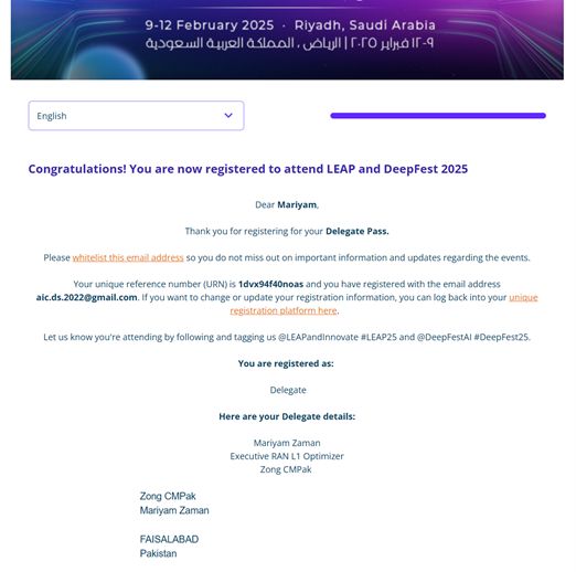 Mariyam Zaman on LinkedIn: #leap2025 #riyadh #saudiarabia #pakistan # ... Mariyam Zaman on LinkedIn: #leap2025 #riyadh #saudiarabia #pakistan # ...
