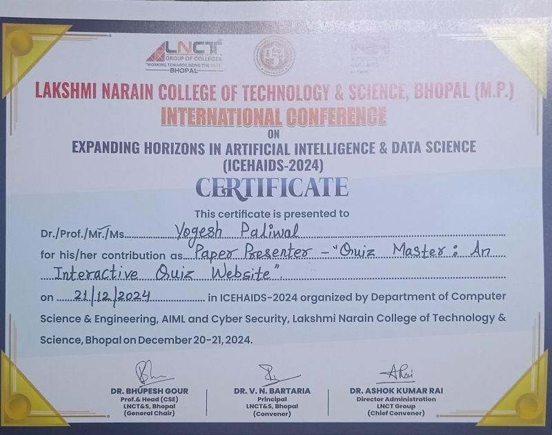 Yogesh Paliwal on LinkedIn: #icehaids2024 #quizmaster #edtech # ... Yogesh Paliwal on LinkedIn: #icehaids2024 #quizmaster #edtech # ...