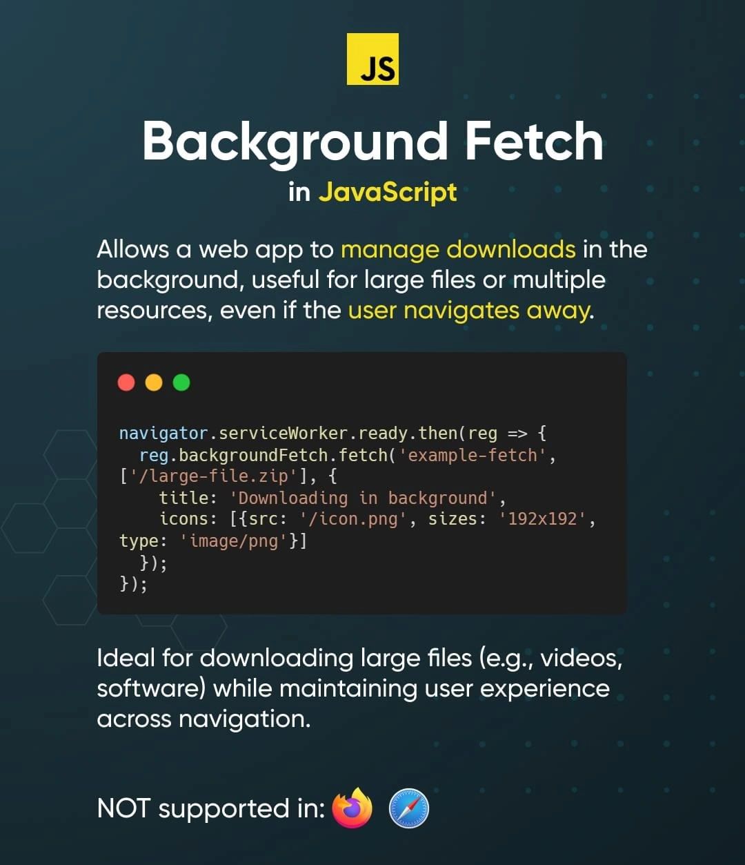 🔰 Background Fetch in JavaScript Background Fetch is a JavaScript ... 🔰 Background Fetch in JavaScript Background Fetch is a JavaScript ...