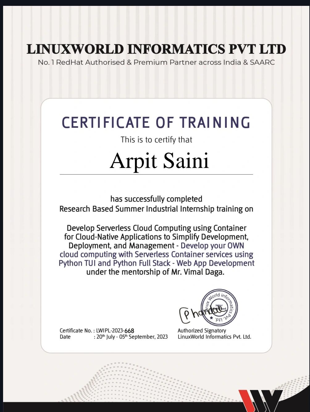 Arpit Saini on LinkedIn: #internship #tech #linux Arpit Saini on LinkedIn: #internship #tech #linux