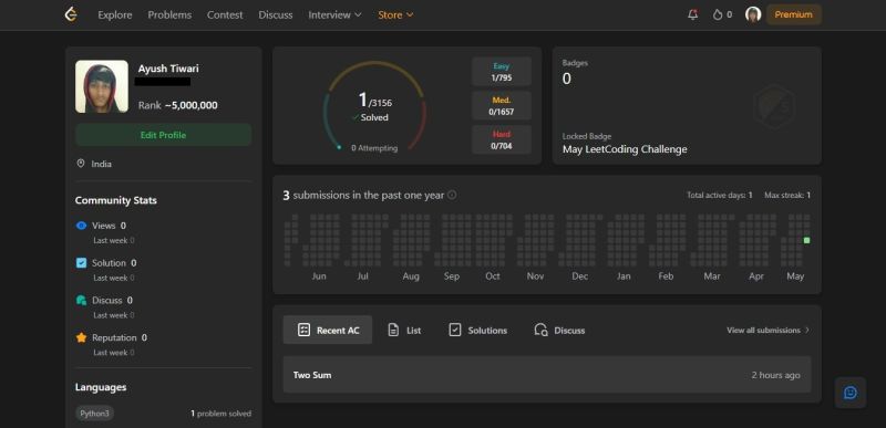 Starting my LeetCode journey! | Ayush Tiwari posted on the topic | LinkedIn Starting my LeetCode journey! | Ayush Tiwari posted on the topic | LinkedIn