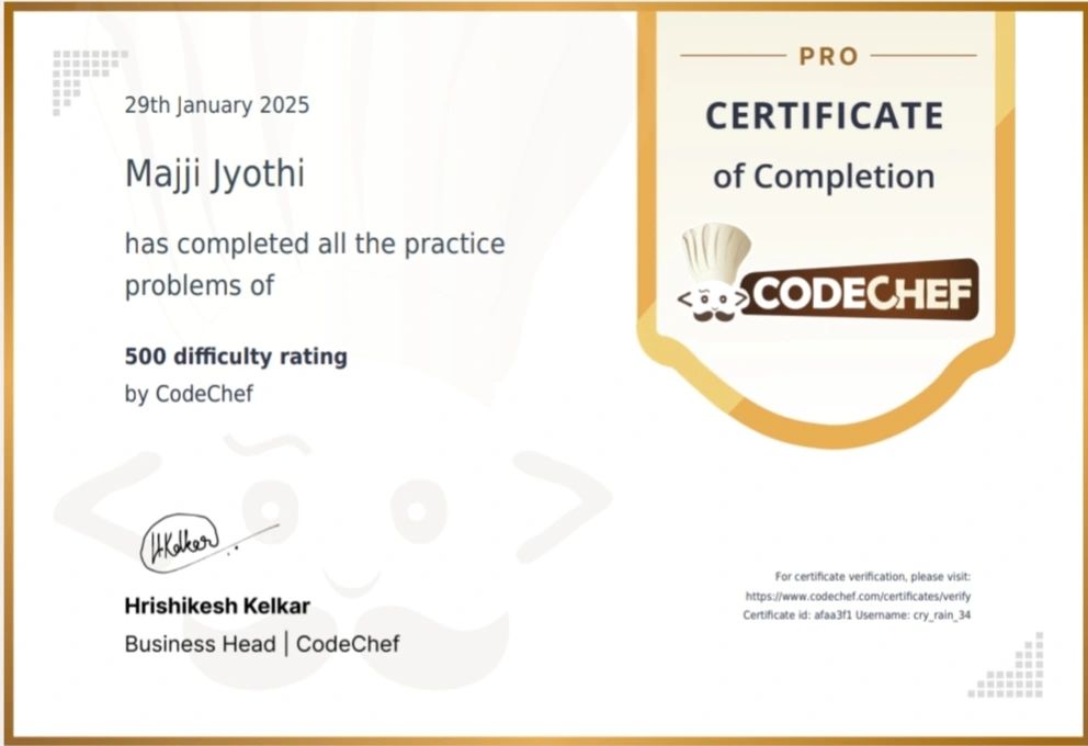 Majji Jyothi on LinkedIn: #codechef #coding #programming #skills # ... Majji Jyothi on LinkedIn: #codechef #coding #programming #skills # ...
