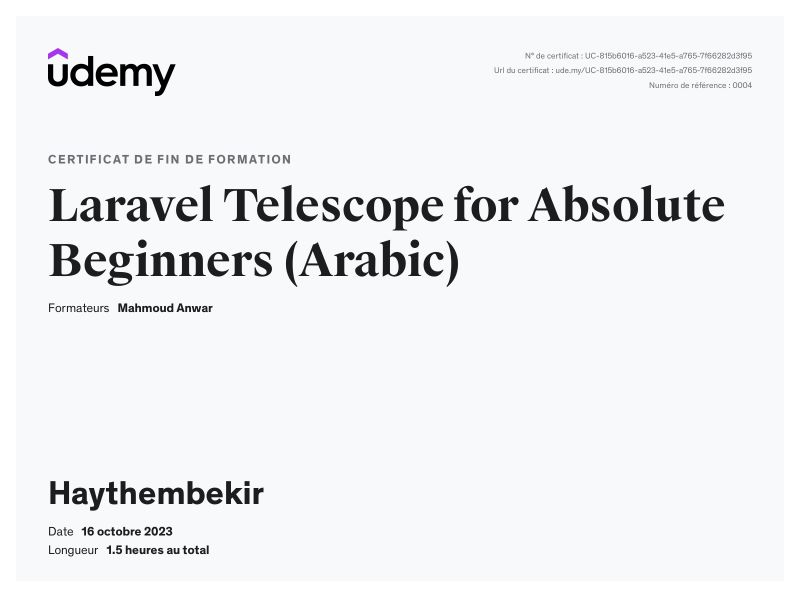 Haythem Bekir on LinkedIn: #laravel #telescope #webdevelopment # ... Haythem Bekir on LinkedIn: #laravel #telescope #webdevelopment # ...