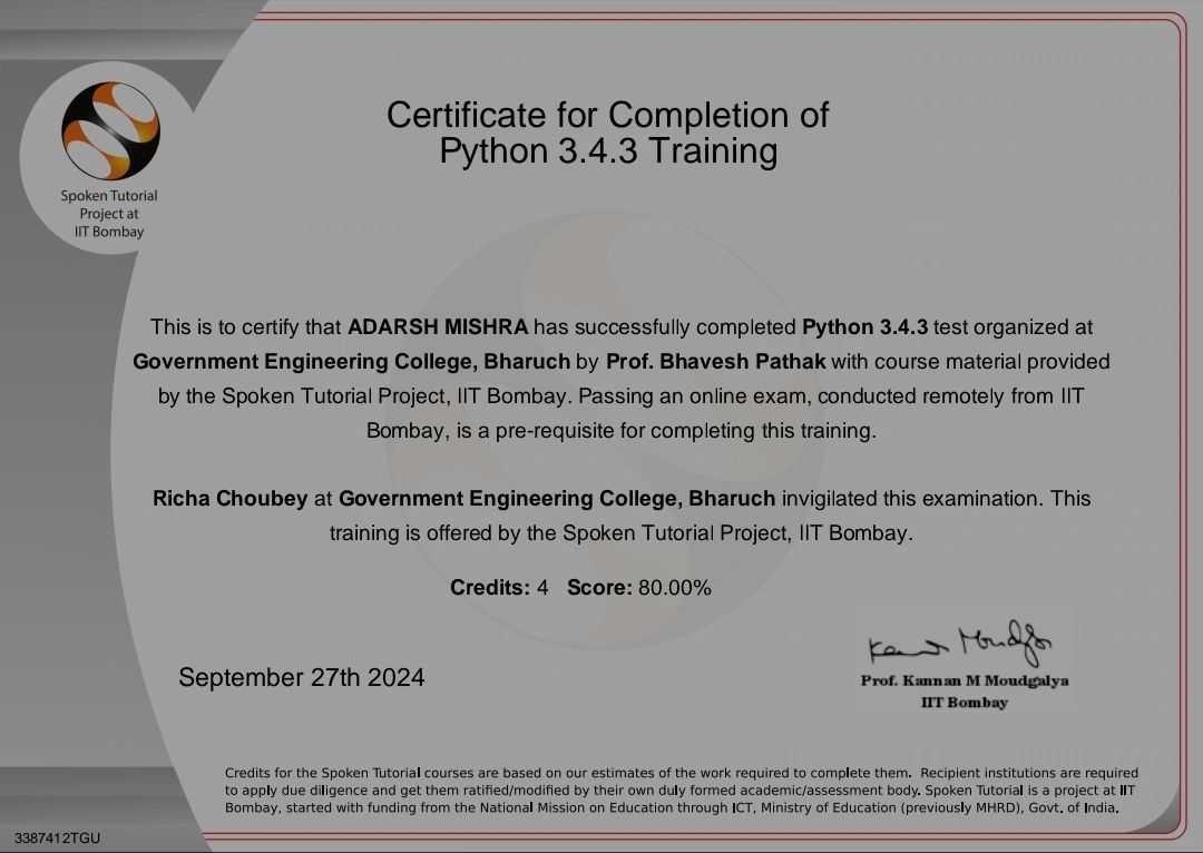 Adarsh Mishra on LinkedIn: #python #learning #achievement # ... Adarsh Mishra on LinkedIn: #python #learning #achievement # ...