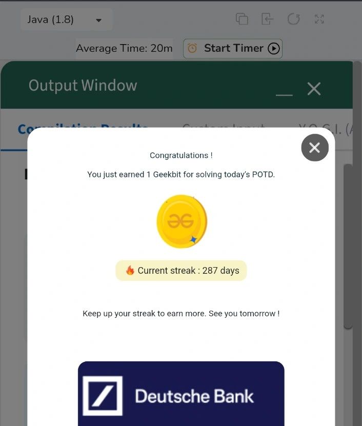 Bhanu Jaiswal on LinkedIn: #geekstreak2024 #duetschebank #dsa #gfg # ... Bhanu Jaiswal on LinkedIn: #geekstreak2024 #duetschebank #dsa #gfg # ...