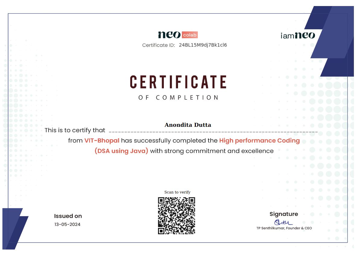 Anondita Dutta on LinkedIn: #connections #java #dsa #certification # ... Anondita Dutta on LinkedIn: #connections #java #dsa #certification # ...