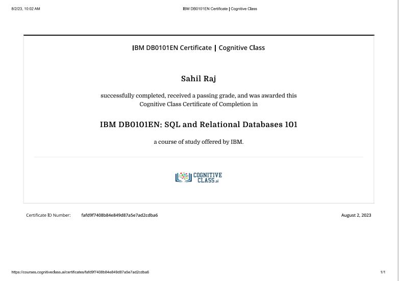 SAHIL RAJ on LinkedIn: #sql #relationaldatabases #dataanalysis #ibm # ... SAHIL RAJ on LinkedIn: #sql #relationaldatabases #dataanalysis #ibm # ...