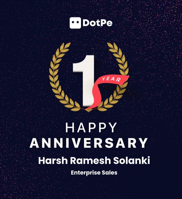 Harsh Solanki on LinkedIn: #anniversary #workmilestone #dotpe # ... Harsh Solanki on LinkedIn: #anniversary #workmilestone #dotpe # ...