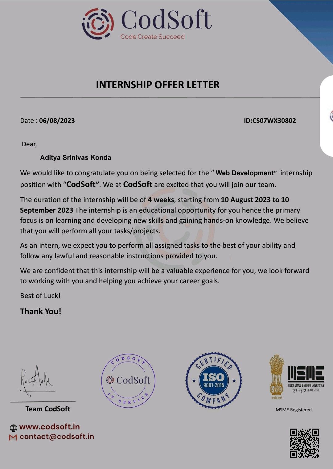 Aditya Konda on LinkedIn: #codsoft #codsoftinternship #webdevelopment # ... Aditya Konda on LinkedIn: #codsoft #codsoftinternship #webdevelopment # ...