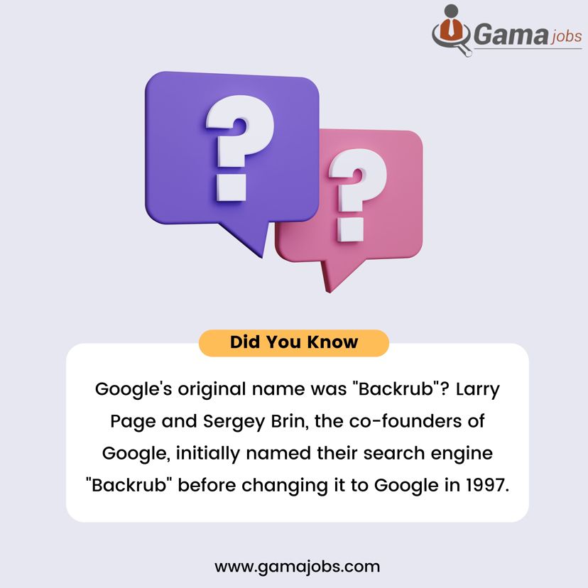 Gama Jobs on LinkedIn: #fact #google #larry #sergey #backrup #linkedin Gama Jobs on LinkedIn: #fact #google #larry #sergey #backrup #linkedin