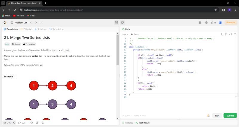Day 9 of 100daysofcode challenge: Merge Two Sorted Lists | Sanya ... Day 9 of 100daysofcode challenge: Merge Two Sorted Lists | Sanya ...