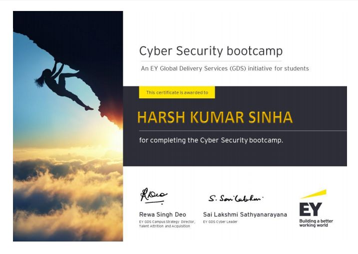 Harsh Kumar Sinha on LinkedIn: #eygds #cybersecurity #bootcamp Harsh Kumar Sinha on LinkedIn: #eygds #cybersecurity #bootcamp
