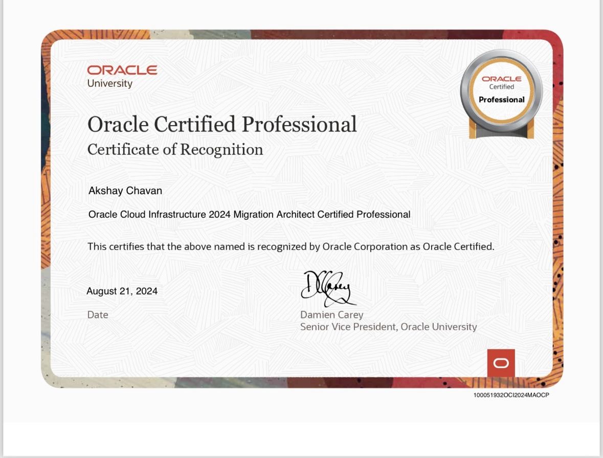 Akshay Chavan on LinkedIn: #oci Akshay Chavan on LinkedIn: #oci