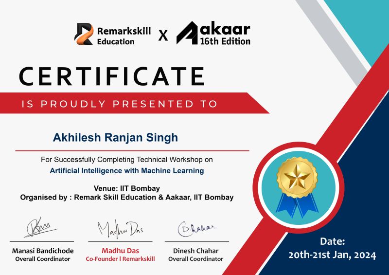 Akhilesh Ranjan Singh on LinkedIn: #ai #ml #workshop #learningjourney Akhilesh Ranjan Singh on LinkedIn: #ai #ml #workshop #learningjourney