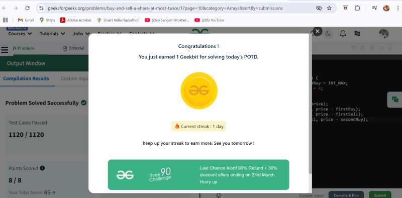 #dsa #dsawithsonu #codeeveryday #techhustle #geeksforgeeks… | Sonu Kumar #dsa #dsawithsonu #codeeveryday #techhustle #geeksforgeeks… | Sonu Kumar