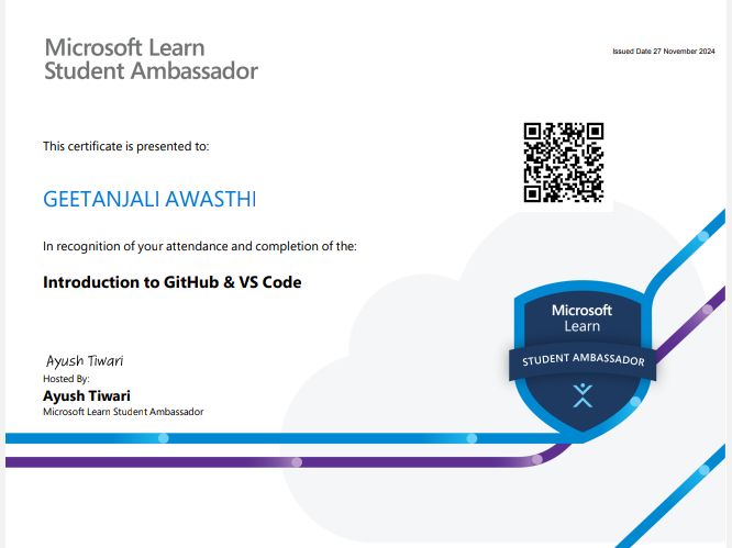 GEETANJALI AWASTHI on LinkedIn: #microsoftlearn #github #vscode GEETANJALI AWASTHI on LinkedIn: #microsoftlearn #github #vscode