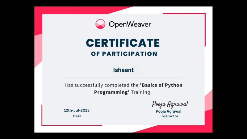 Ishaant singh on LinkedIn: #pythoncertified #codingjourney #careergrowth Ishaant singh on LinkedIn: #pythoncertified #codingjourney #careergrowth