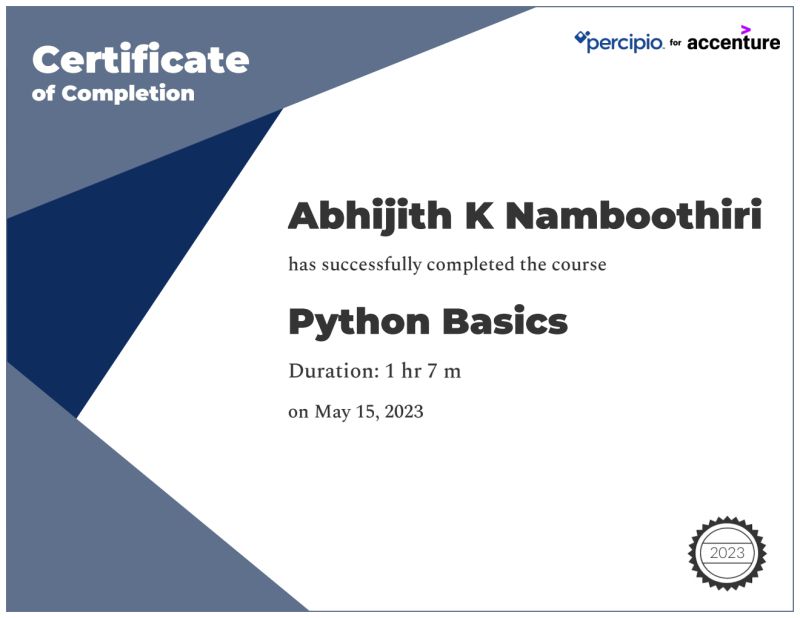 Abhijith K Namboothiri on LinkedIn: Successfully Completed Abhijith K Namboothiri on LinkedIn: Successfully Completed