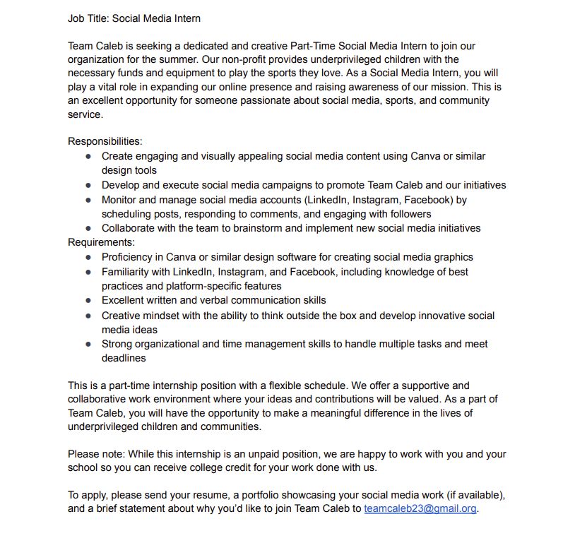 Team Caleb on LinkedIn: #teamcaleb #internship #hiring Team Caleb on LinkedIn: #teamcaleb #internship #hiring