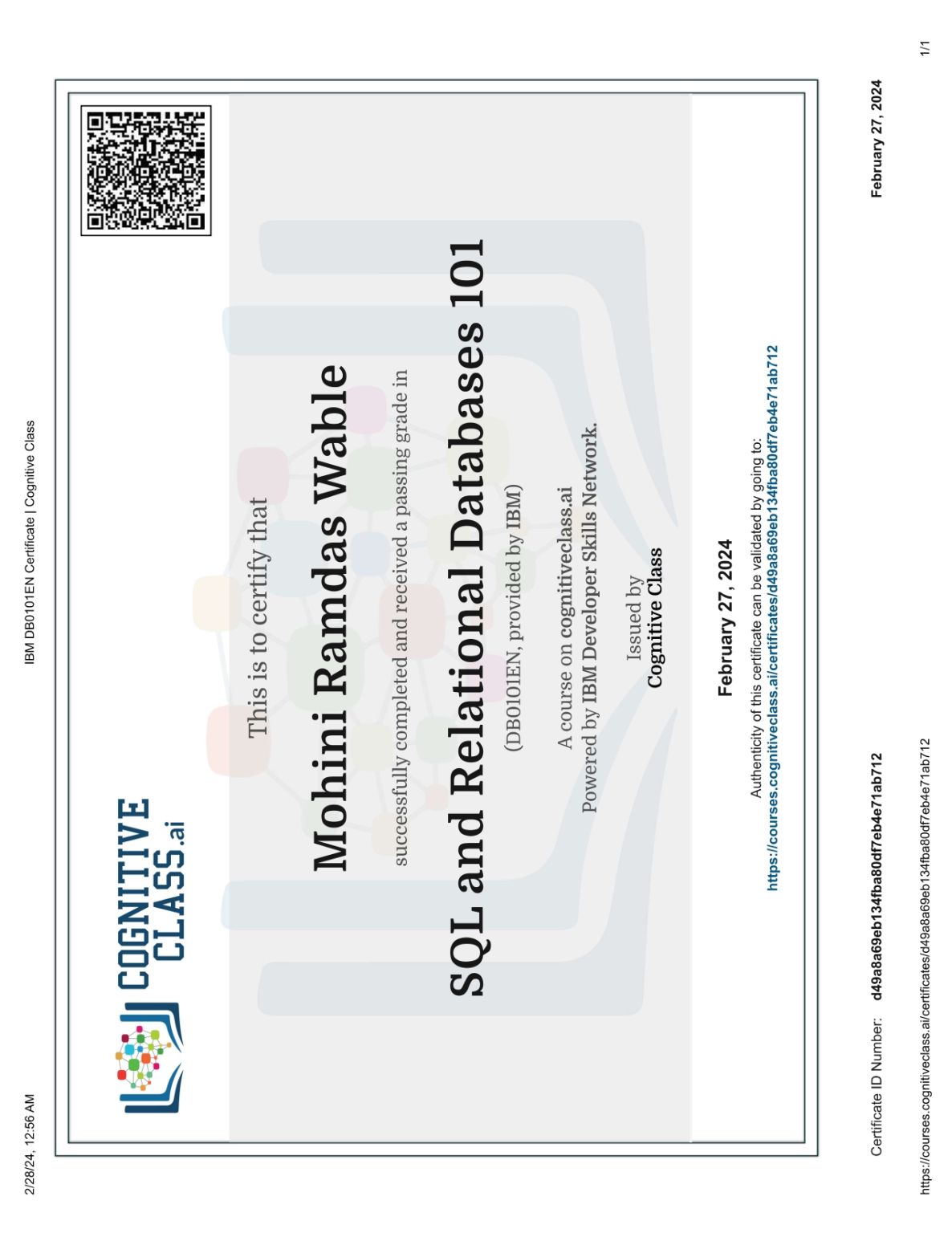 Mohini Wable on LinkedIn: #sql #databases #ibm #cognitiveclass # ... Mohini Wable on LinkedIn: #sql #databases #ibm #cognitiveclass # ...