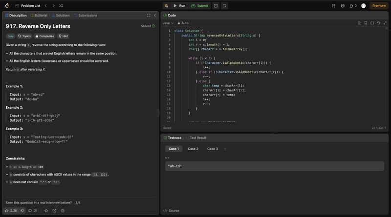 Day 71 of #100DaysOfCode Challenge: Reverse Only Letters | Shruti ... Day 71 of #100DaysOfCode Challenge: Reverse Only Letters | Shruti ...