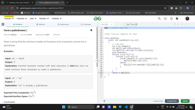 Day 3 of #Geekstreak2024 challenge: Form a palindrome | Sahil Kushwaha ... Day 3 of #Geekstreak2024 challenge: Form a palindrome | Sahil Kushwaha ...
