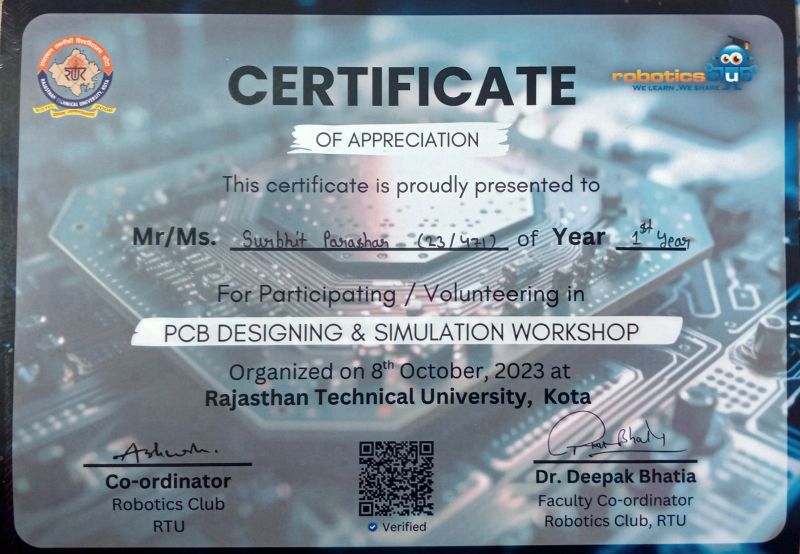 Surbhit Parashar on LinkedIn: PCB Workshop in RTU, KOTA by Robotics Club Surbhit Parashar on LinkedIn: PCB Workshop in RTU, KOTA by Robotics Club