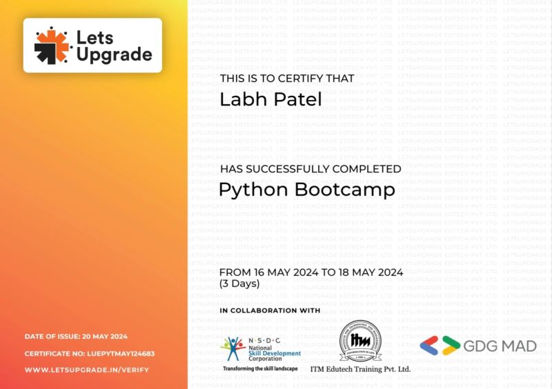 Labh Patel on LinkedIn: #python #learningjourney #careergrowth Labh Patel on LinkedIn: #python #learningjourney #careergrowth