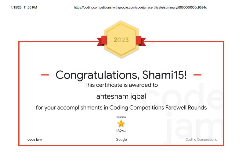 Muhammad Ahtesham on LinkedIn: #icodeguru #googlecodejam #programming # ... Muhammad Ahtesham on LinkedIn: #icodeguru #googlecodejam #programming # ...