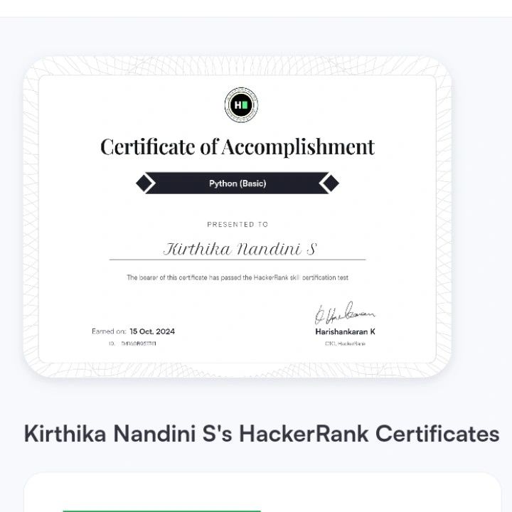 Kirthika Nandini on LinkedIn: #python #fresher #pythondeveloper Kirthika Nandini on LinkedIn: #python #fresher #pythondeveloper