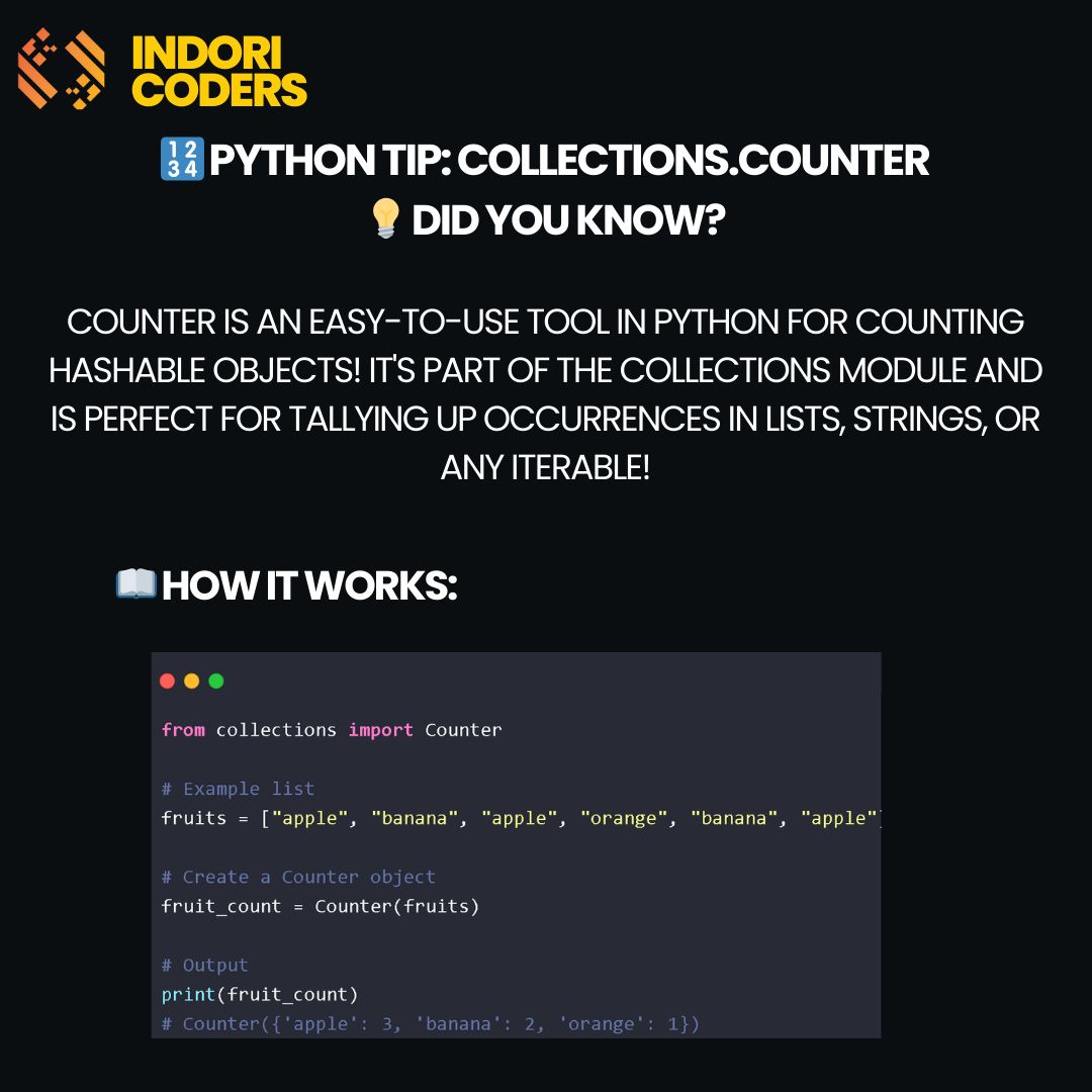 Boost your Python skills with Collections.Counter | IndoriCoders posted ... Boost your Python skills with Collections.Counter | IndoriCoders posted ...