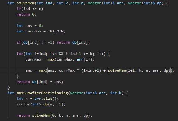 #leetcode daily challenge solution: Partition Array for Maximum Sum ... #leetcode daily challenge solution: Partition Array for Maximum Sum ...