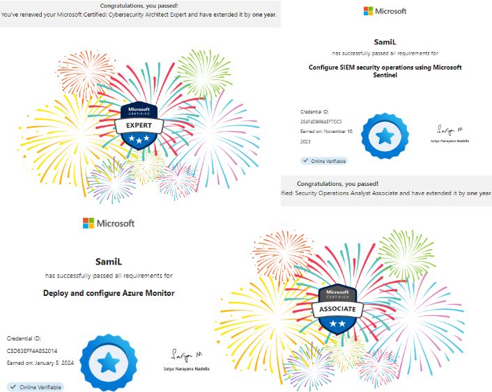 Sami Lamppu on LinkedIn: Just renewed my SC-100 & SC-200 Microsoft ... Sami Lamppu on LinkedIn: Just renewed my SC-100 & SC-200 Microsoft ...