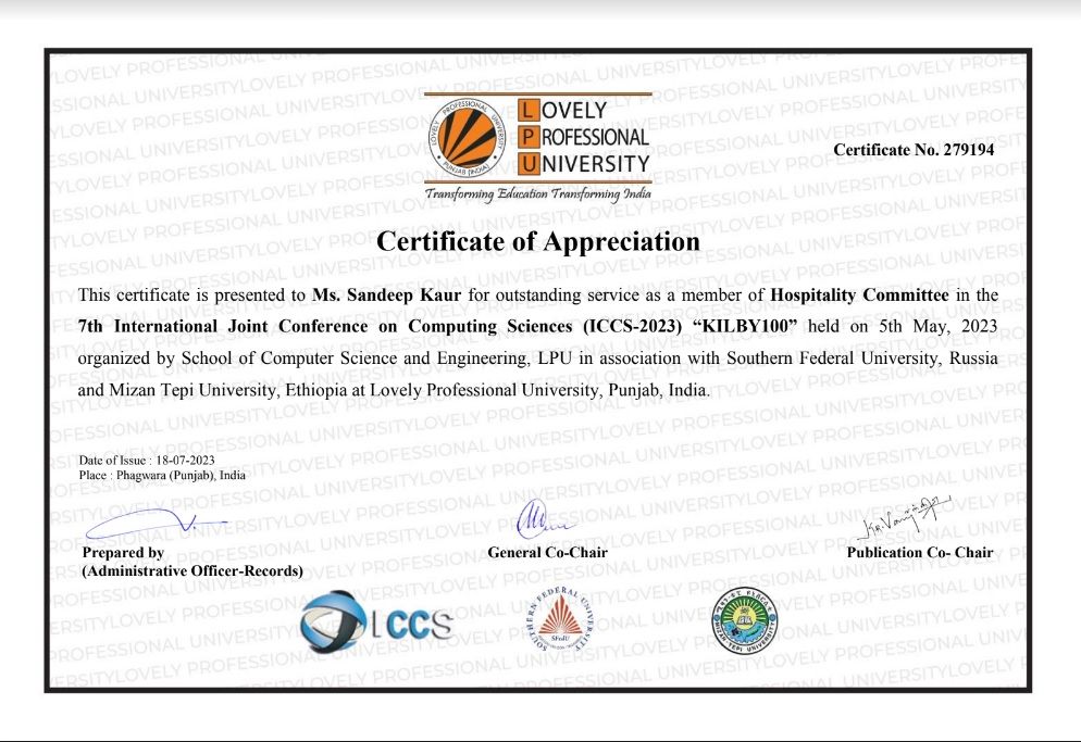 Sandeep Kaur on LinkedIn: Received the Certificate of Appreciation for ... Sandeep Kaur on LinkedIn: Received the Certificate of Appreciation for ...