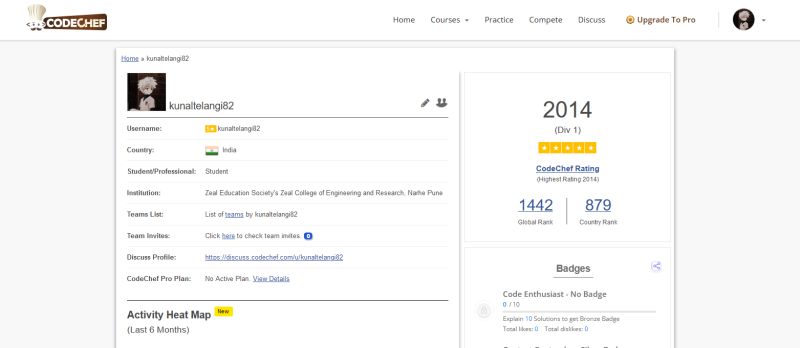 Received 5star rating from CodeChef Starters 119 | Kunal Telangi posted ... Received 5star rating from CodeChef Starters 119 | Kunal Telangi posted ...