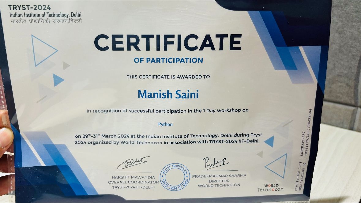 #iitd #technocon | Manish Saini #iitd #technocon | Manish Saini