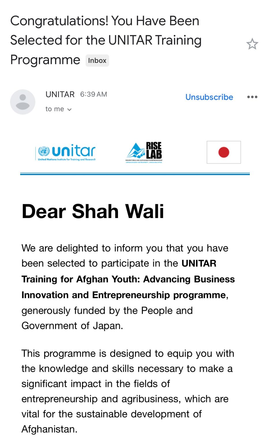 Shah Wali Kaihan on LinkedIn: Alhamdulillah, I have been selected for ... Shah Wali Kaihan on LinkedIn: Alhamdulillah, I have been selected for ...