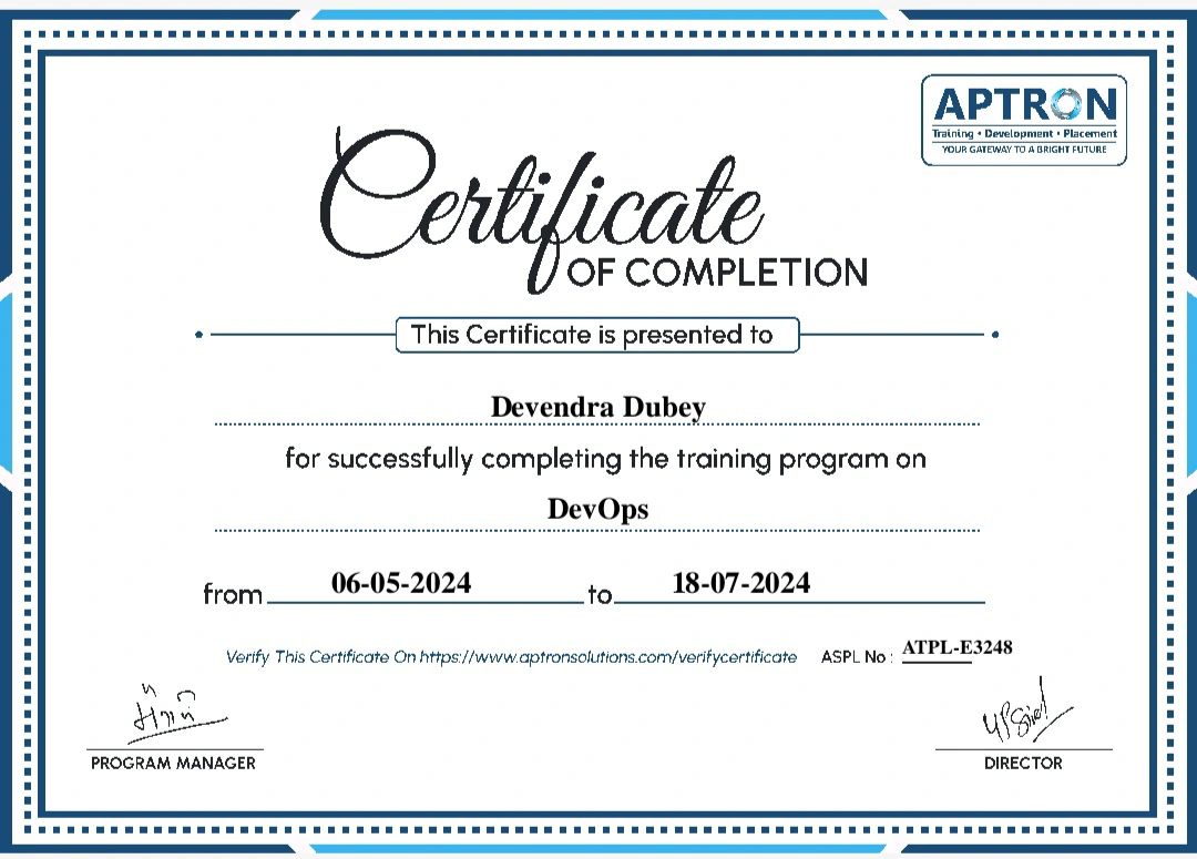 DEVENDRA DUBEY on LinkedIn: I have completed the DevOps certification ... DEVENDRA DUBEY on LinkedIn: I have completed the DevOps certification ...