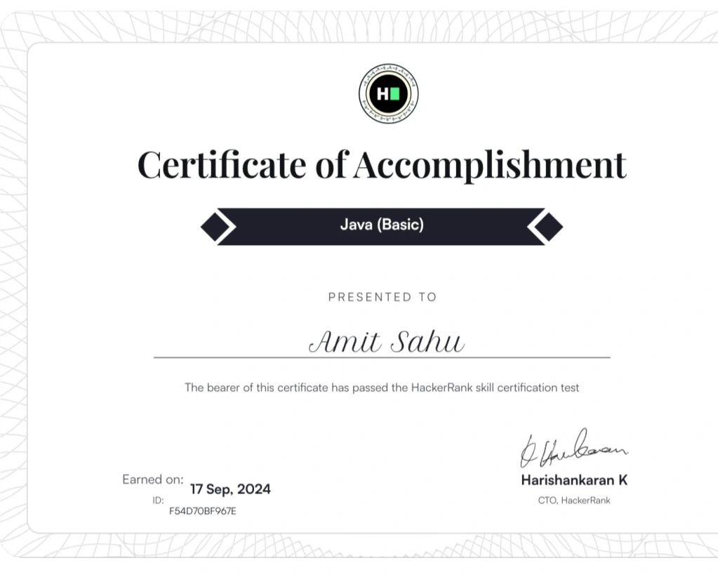 Amit sahu on LinkedIn: #java #backenddevelopment #programming #hackerrank Amit sahu on LinkedIn: #java #backenddevelopment #programming #hackerrank