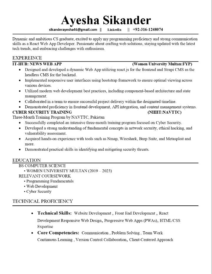 Ayesha Sikander on LinkedIn: #internship #frontenddevelopment #jobhunt ... Ayesha Sikander on LinkedIn: #internship #frontenddevelopment #jobhunt ...