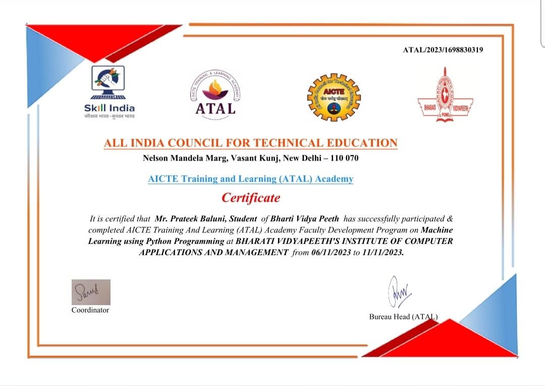 Prateek Baluni on LinkedIn: #machinelearning #python #certification #ai ... Prateek Baluni on LinkedIn: #machinelearning #python #certification #ai ...