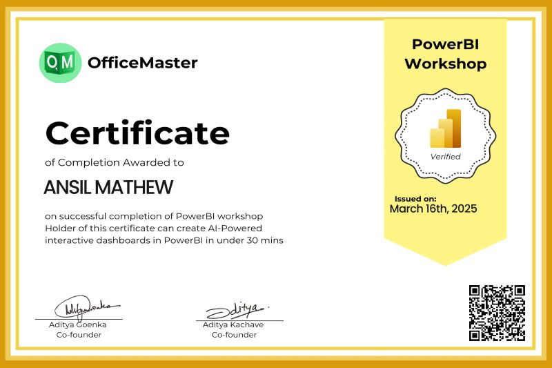I'm pleased to announce that I've completed the Power BI Workshops by ... I'm pleased to announce that I've completed the Power BI Workshops by ...