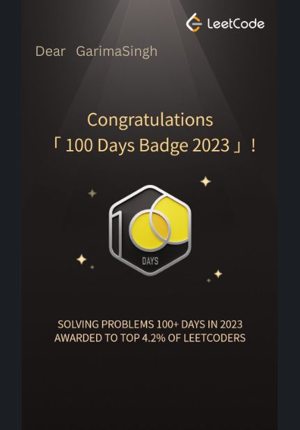 Garima Singh on LinkedIn: #leetcode #2023badge #consistency #coding # ... Garima Singh on LinkedIn: #leetcode #2023badge #consistency #coding # ...