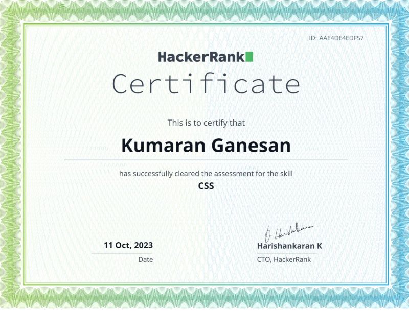 Kumaran ganesan on LinkedIn: Hi all, I have successfully completed CSS ... Kumaran ganesan on LinkedIn: Hi all, I have successfully completed CSS ...