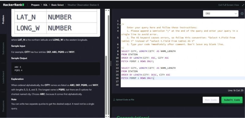 #day3 #100daysofsql #sql #hackerrank #learninginpublic #dataanalytics ... #day3 #100daysofsql #sql #hackerrank #learninginpublic #dataanalytics ...