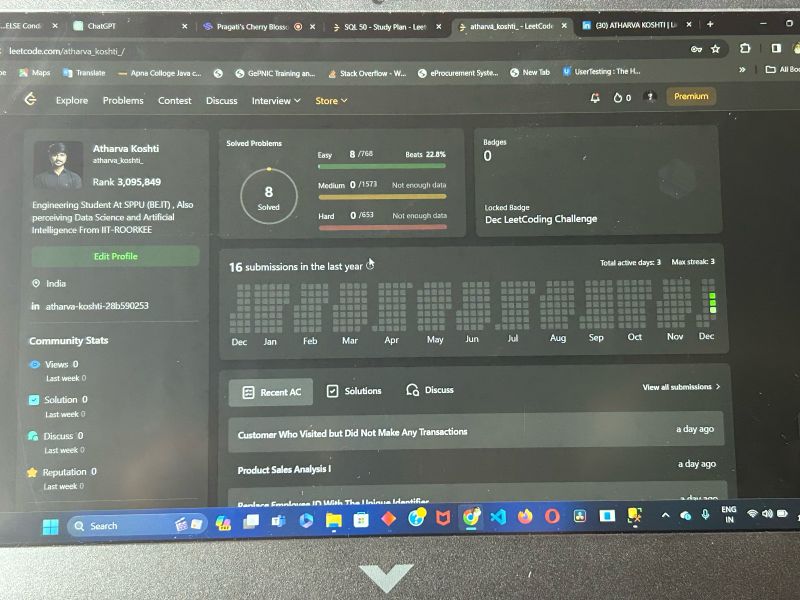 ATHARVA KOSHTI on LinkedIn: Hey just started with leetcode đź’Ş ATHARVA KOSHTI on LinkedIn: Hey just started with leetcode đź’Ş