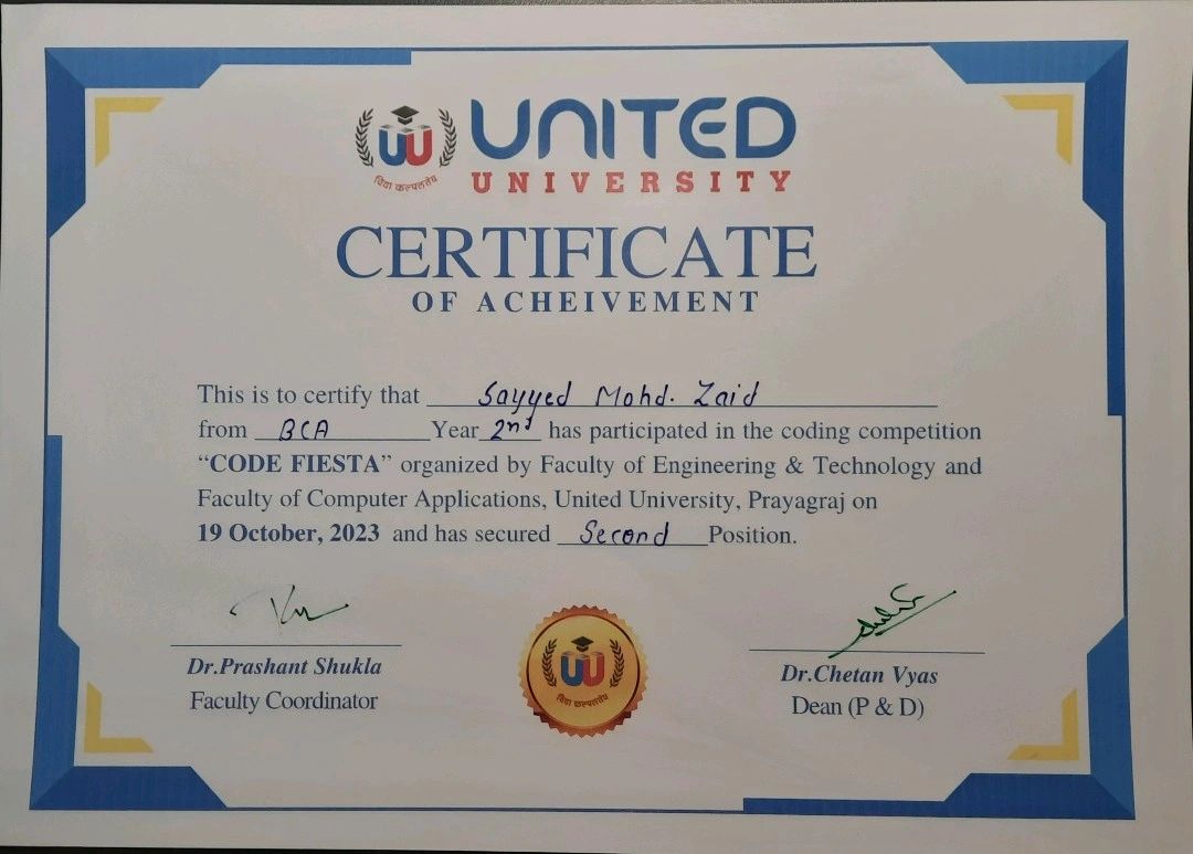 #codefiesta #codingjourney | Zaid Sayyed #codefiesta #codingjourney | Zaid Sayyed