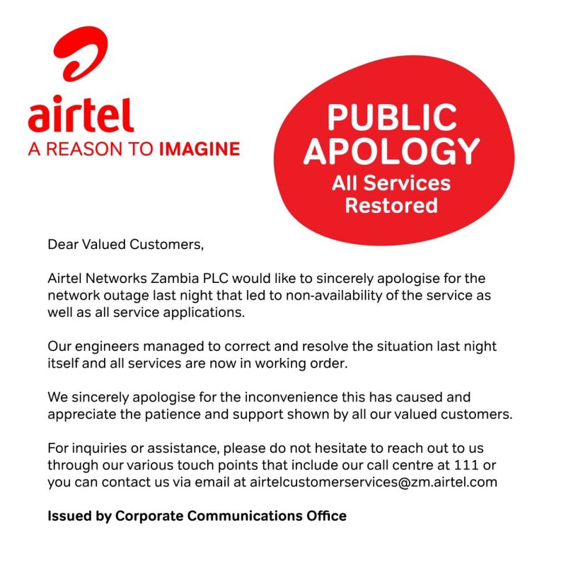 Techtrends Zambia on LinkedIn: In line with the ZICTA directive, Airtel ... Techtrends Zambia on LinkedIn: In line with the ZICTA directive, Airtel ...