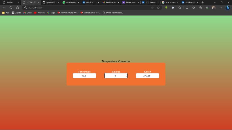 Shubham Padole on LinkedIn: Temperature Converter using HTML CSS JS ... Shubham Padole on LinkedIn: Temperature Converter using HTML CSS JS ...