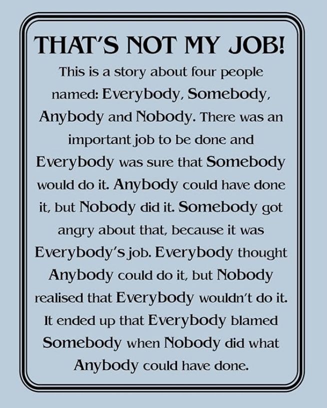 Sohaib Ashraf on LinkedIn: #copied #employeemorale #teamwork #notmyjob Sohaib Ashraf on LinkedIn: #copied #employeemorale #teamwork #notmyjob